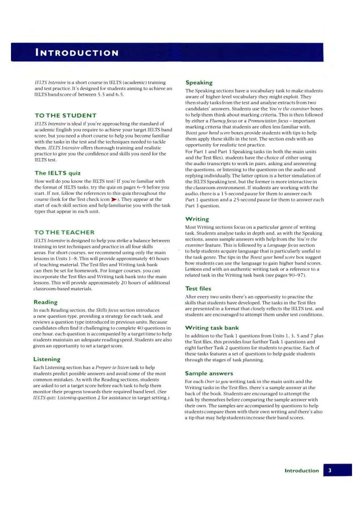IELTS Intensive - A Short Course For IELTS Success [PDF & Audio] - Ucalearn
