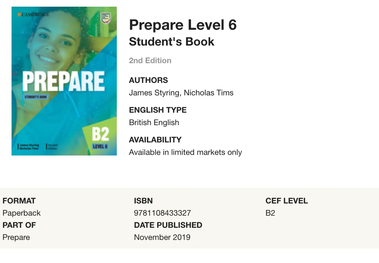 Prepare 2nd edition Level 6 PDF, Audio