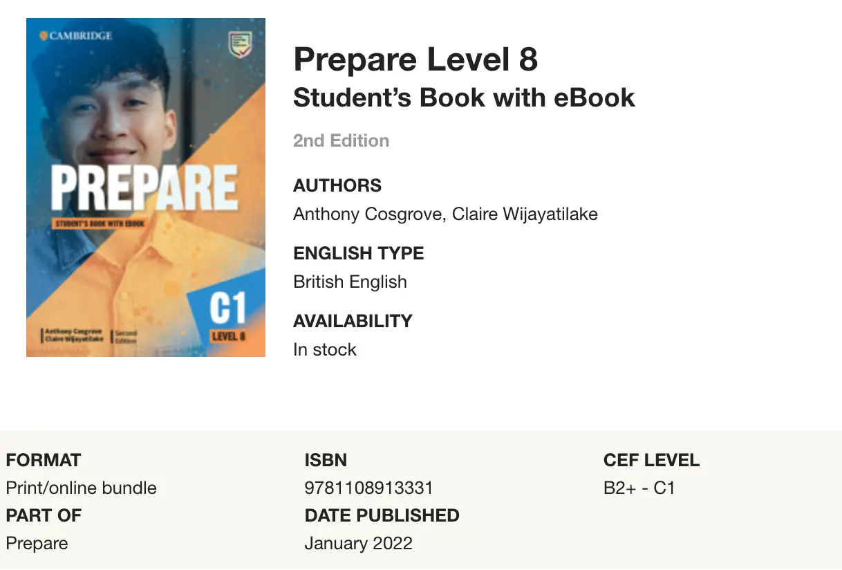 Prepare Level 8 PDF Download 2nd edition with audio, video