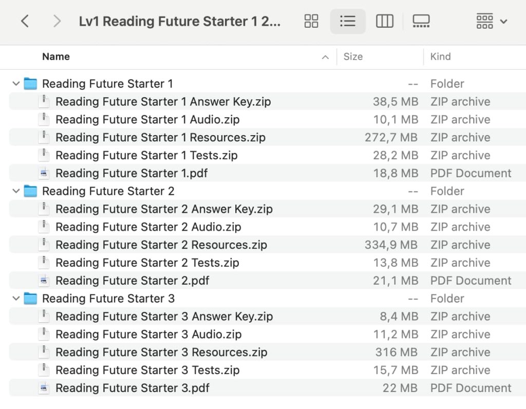 Reading Future PDF, Answer Key, Audio, Resources (7 levels)