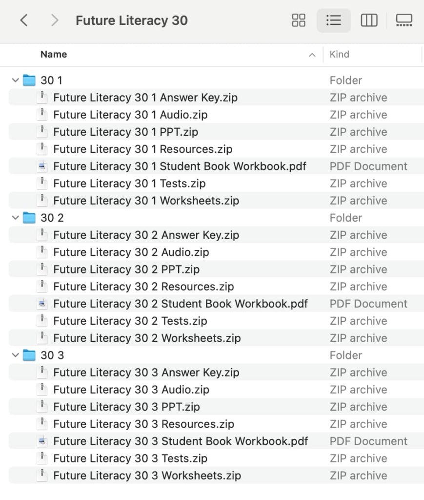 Future Literacy 30, 50, 80, 100 PDF, Resources Download