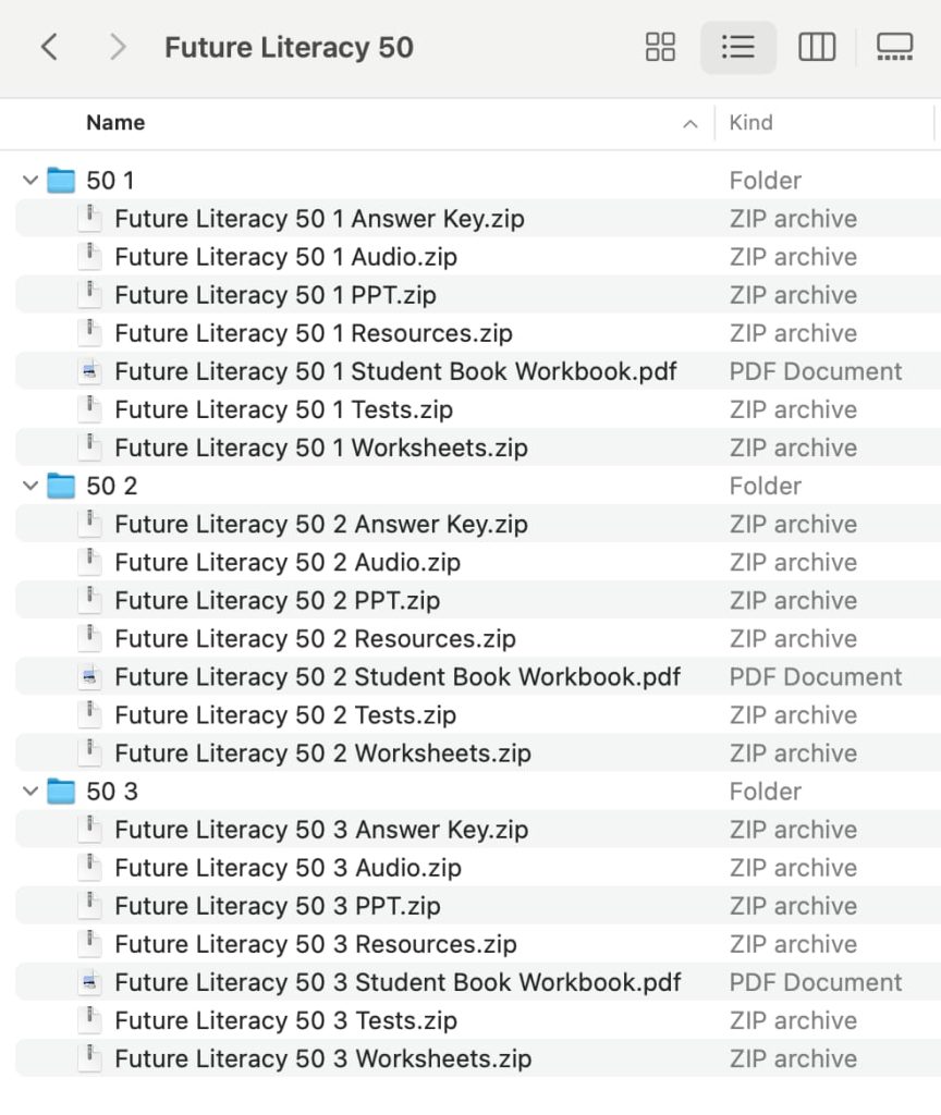 Future Literacy 30, 50, 80, 100 PDF, Resources Download